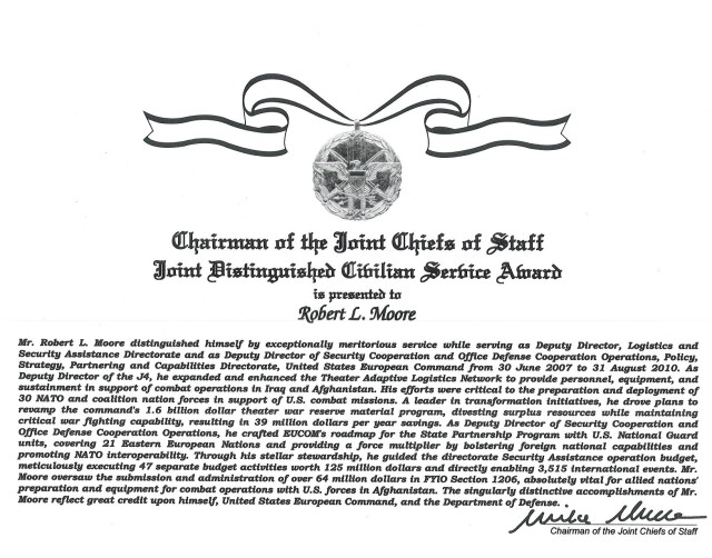 USASAC s Deputy Receives Joint Distinguished Civilian Service Award 