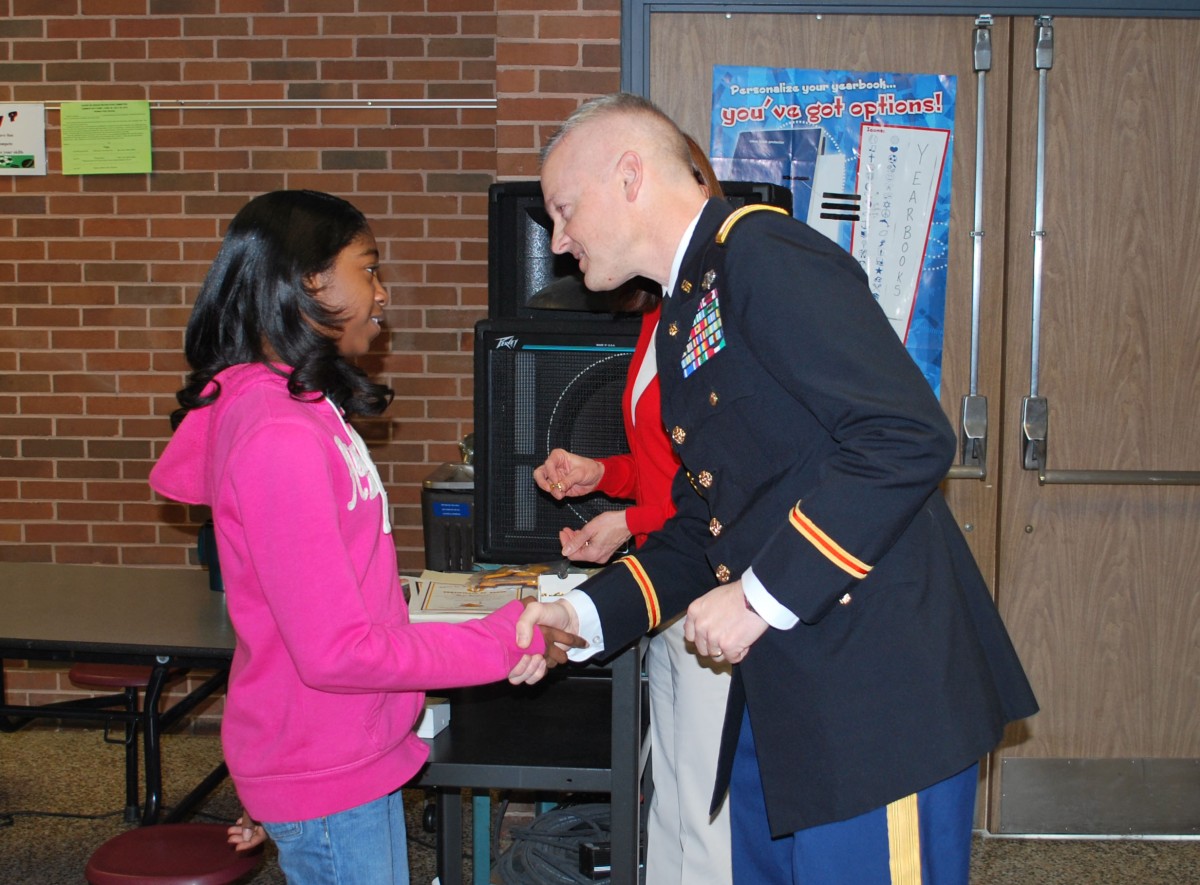 CECOM Chief of Staff speaks at honors breakfast at local middle school ...