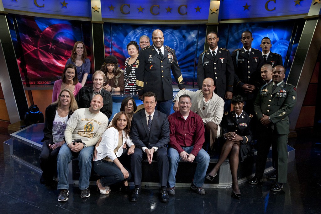Michelle Obama Praises Troops, Families with Stephen Colbert on Comedy ...