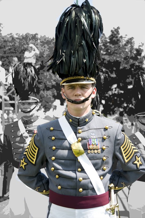 The green-gray line of the U.S. Military Academy at West Point ...