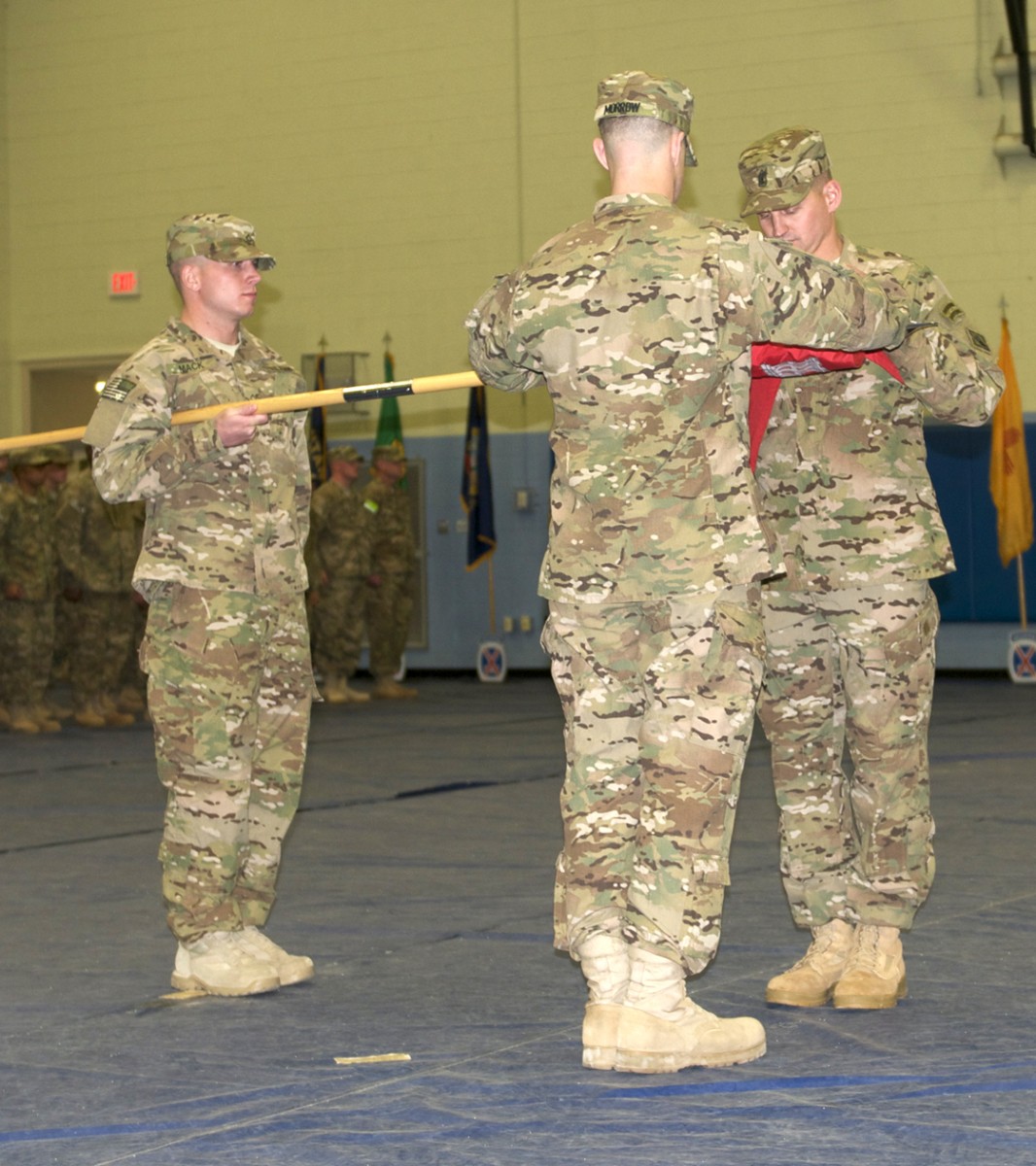 693rd Engineer Company cases colors ahead of route clearance mission ...