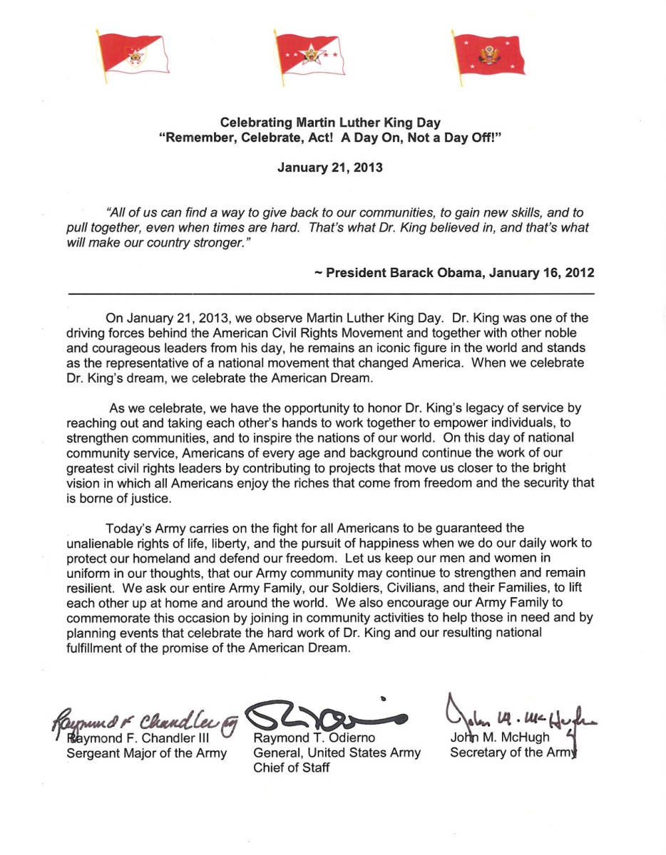 Celebrating Martin Luther King Day tri-signed letter | Article | The ...