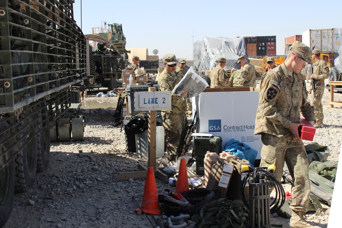 401st AFSBn-Kandahar personnel retrograde first Stryker combat vehicles ...