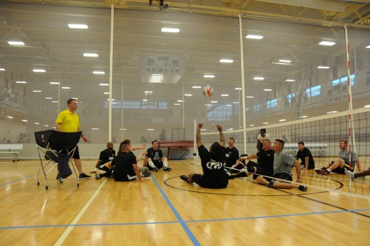 Warrior Games wheelchair basketball and sitting volleyball practice ...