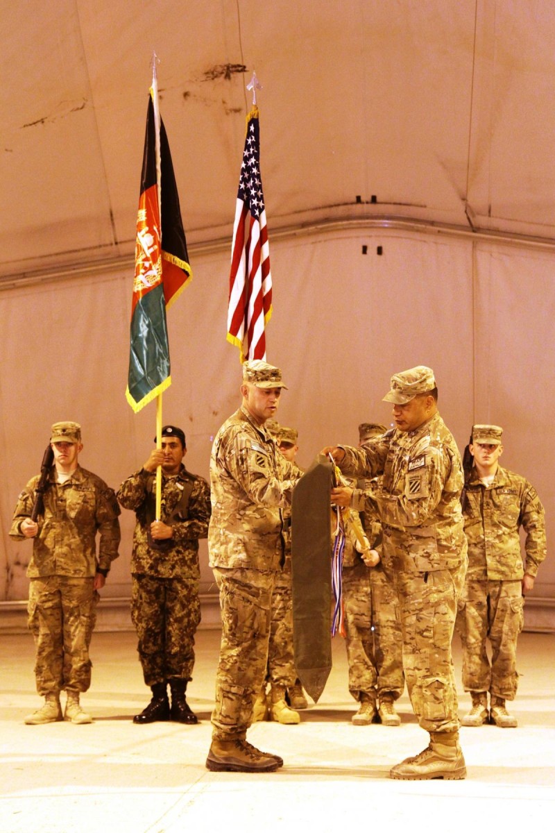 Task Force Vanguard changes mission, cases colors as they depart ...