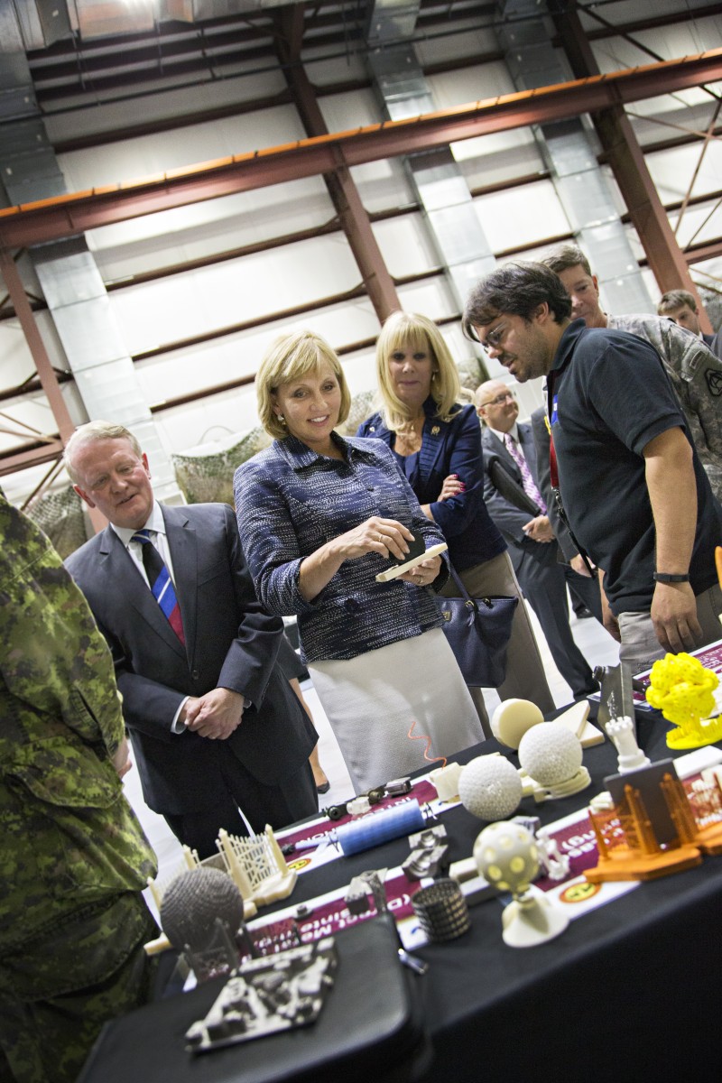 New Jersey Lt. Gov. presented a hockey puck to exemplify 3-D printing ...