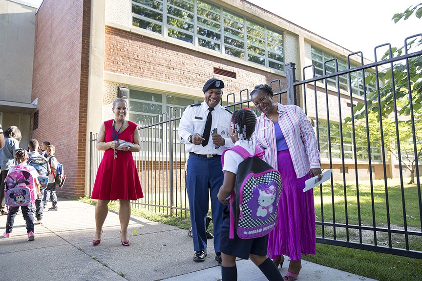 Soldiers welcome students back to school | Article | The United States Army