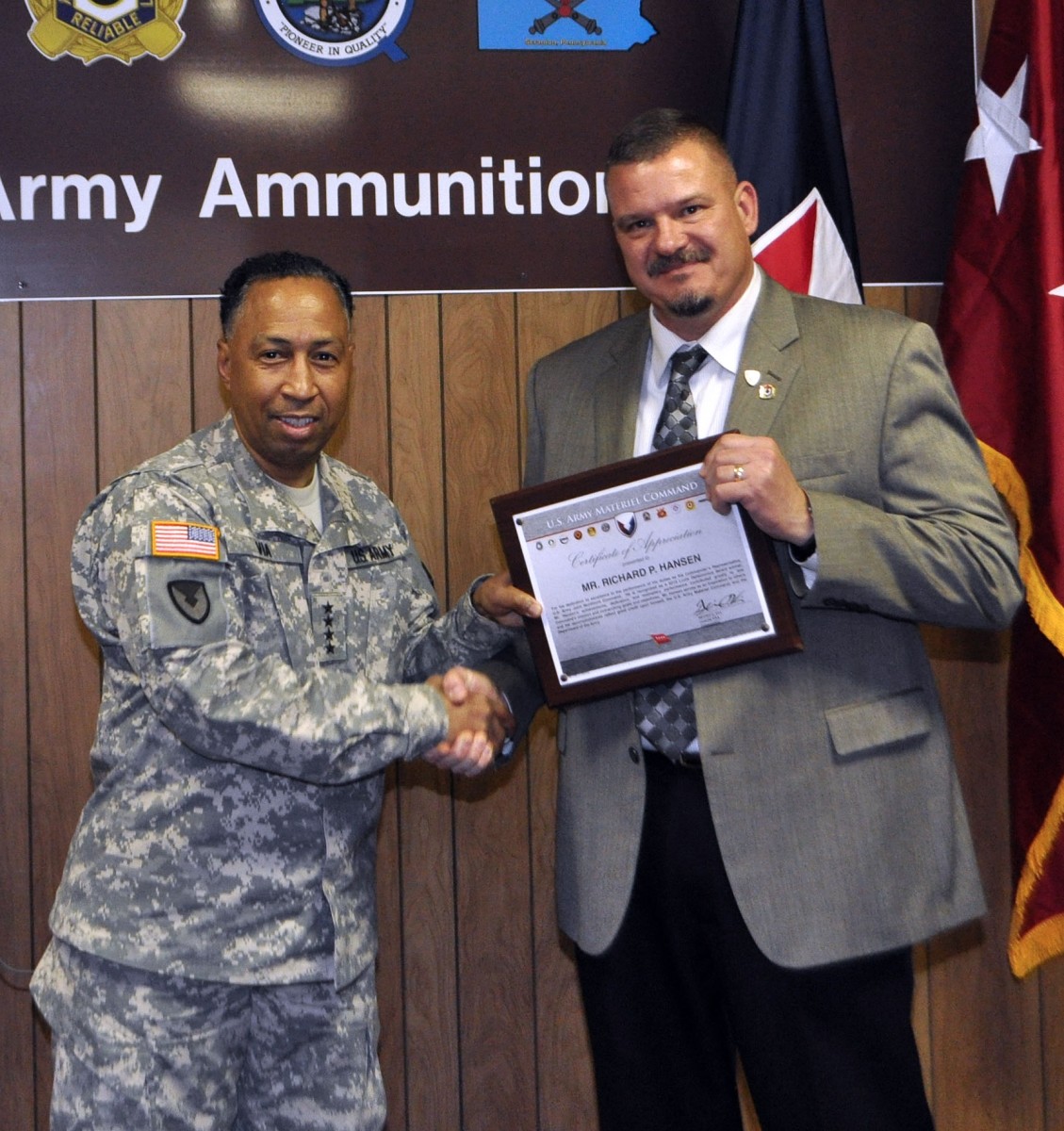 Scranton Army Ammunition Plant Leader Hansen Presented Dellamonica ...
