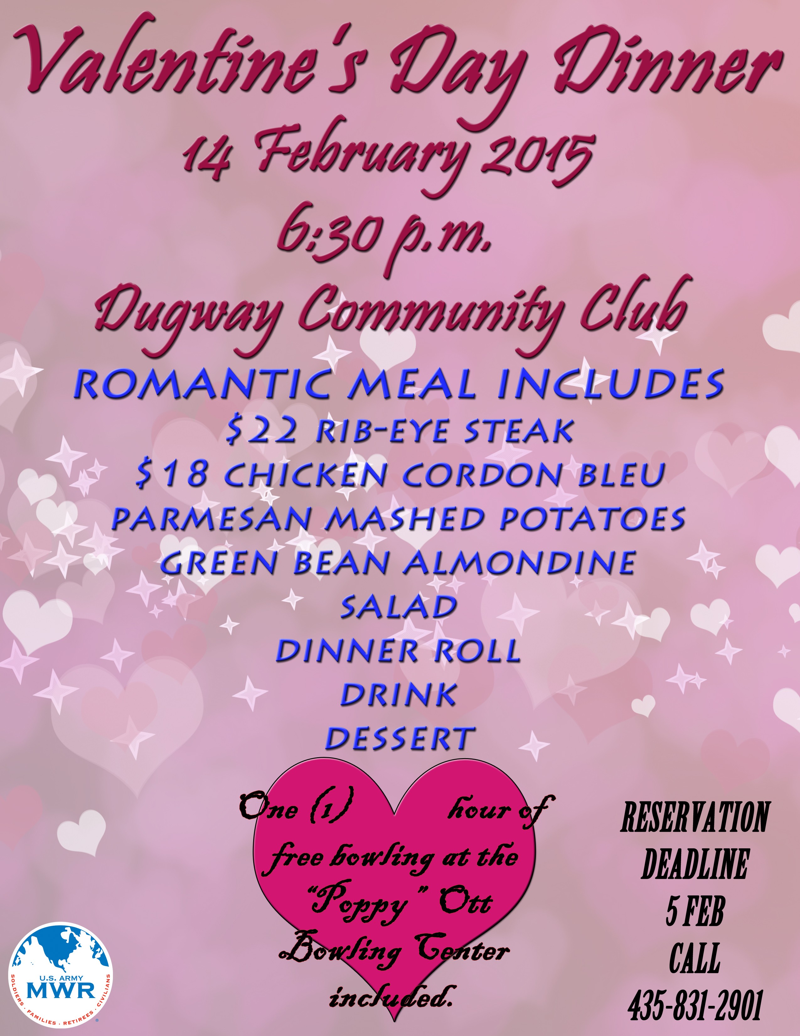 Valentine's Day Dinner - Dugway Community Club | Article | The United ...