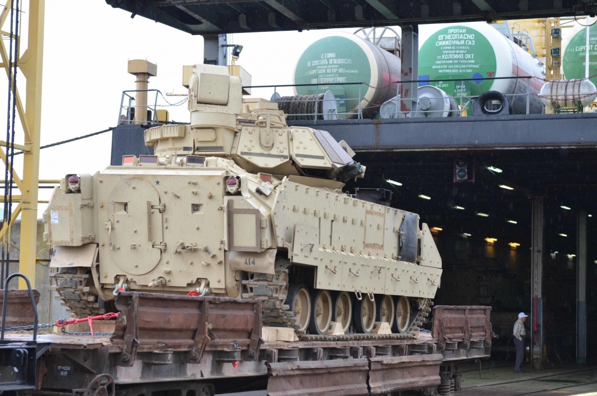 Bradley Fighting Vehicles loaded on Black Sea ferry | Article | The ...