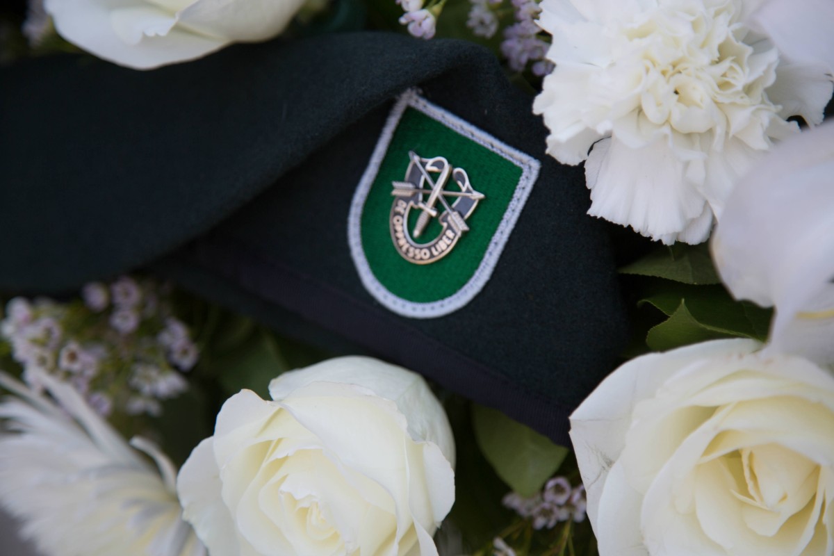 Commemorative wreath placed by 1st Special Forces Command (Airborne) at ...