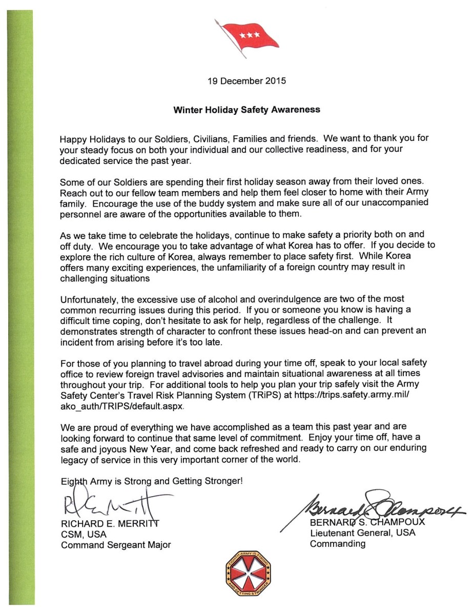 Winter Holiday Safety Awareness | Article | The United States Army