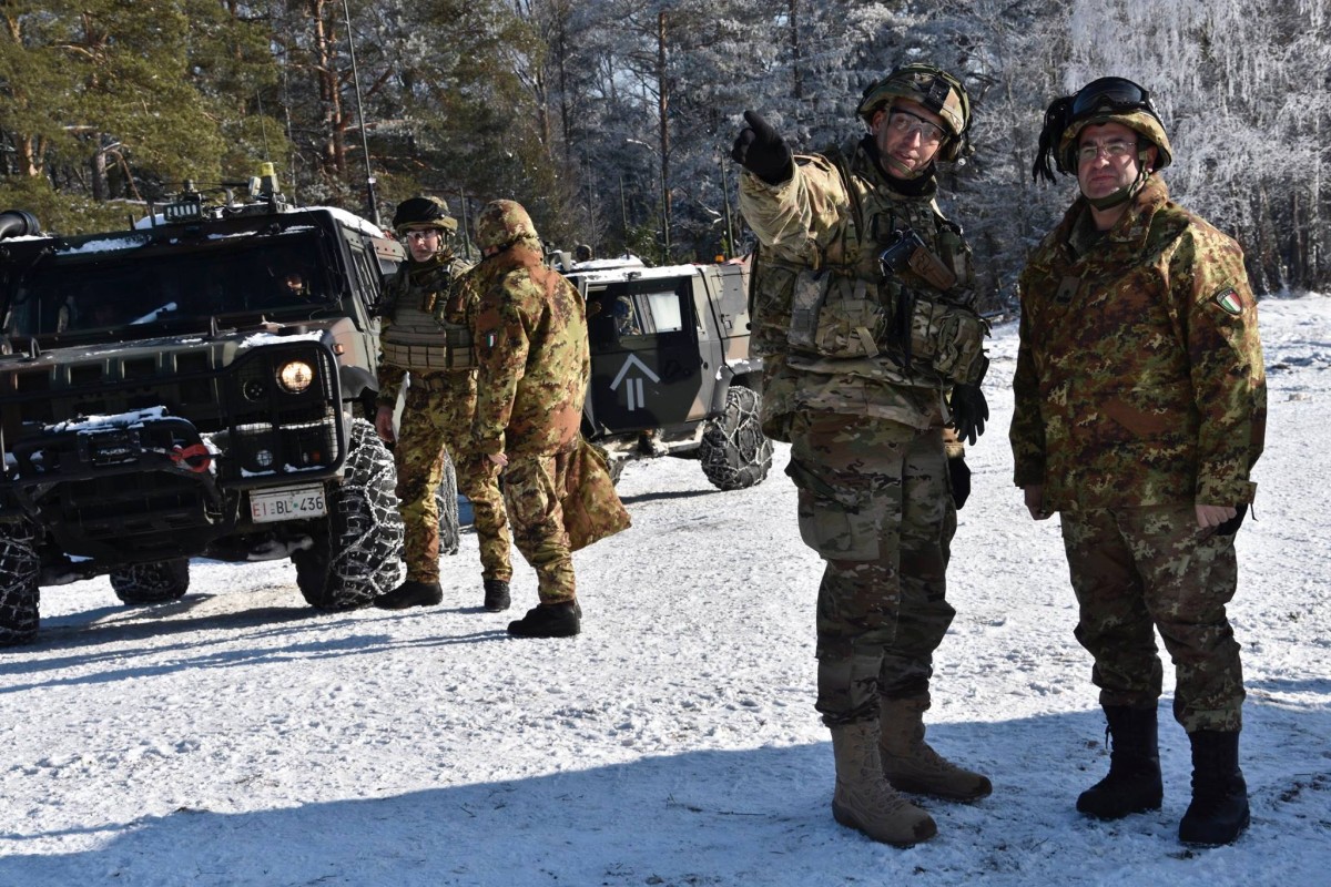 The military of the Garibaldi Brigade train in Germany with 10 other ...