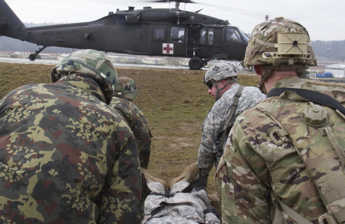 Soldiers hone skills during medevac training at the Joint Multinational ...