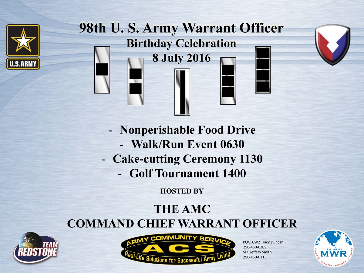 Team Redstone ready to celebrate Army Warrant Officer Corps 98th ...