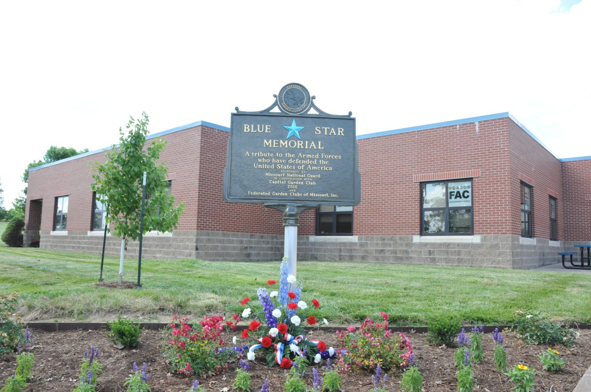 Blue Star Memorial marker at Missouri National Guard Headquarters is ...