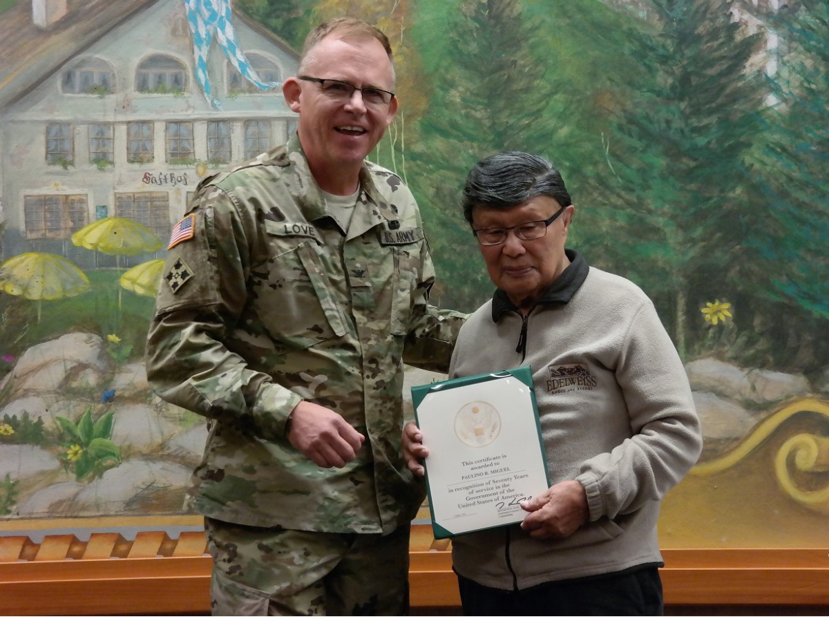 IMCOM employee recognized for 70 years of service | Article | The ...