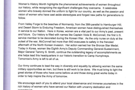 Womens History Month Article The United States Army