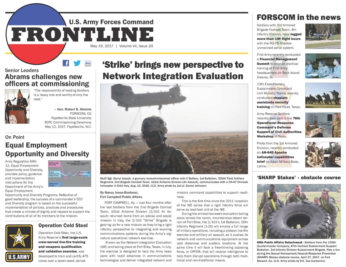 FORSCOM Frontline - May 19, 2017 | Article | The United States Army