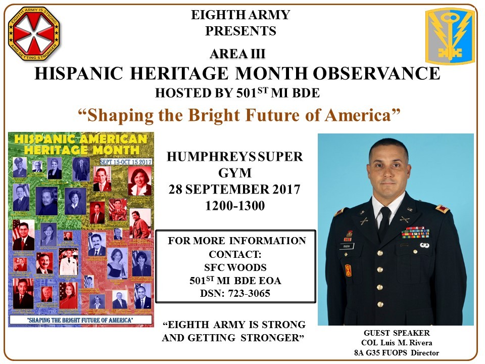 Hispanic Heritage Month Observance | Article | The United States Army