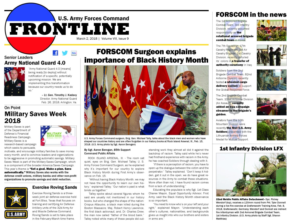 FORSCOM Frontline - March 2, 2018 | Article | The United States Army