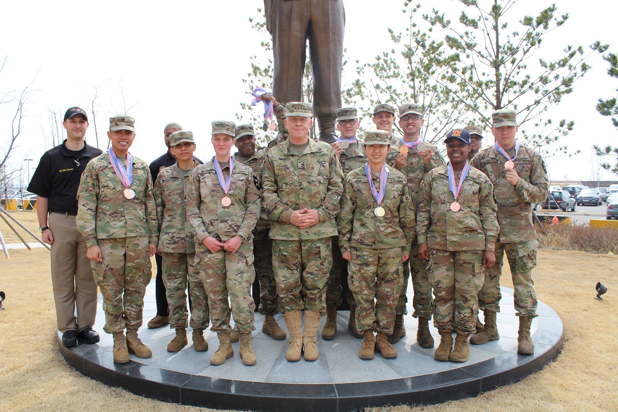 LTG Michael A. Bills congratulates culinary competition award winners ...