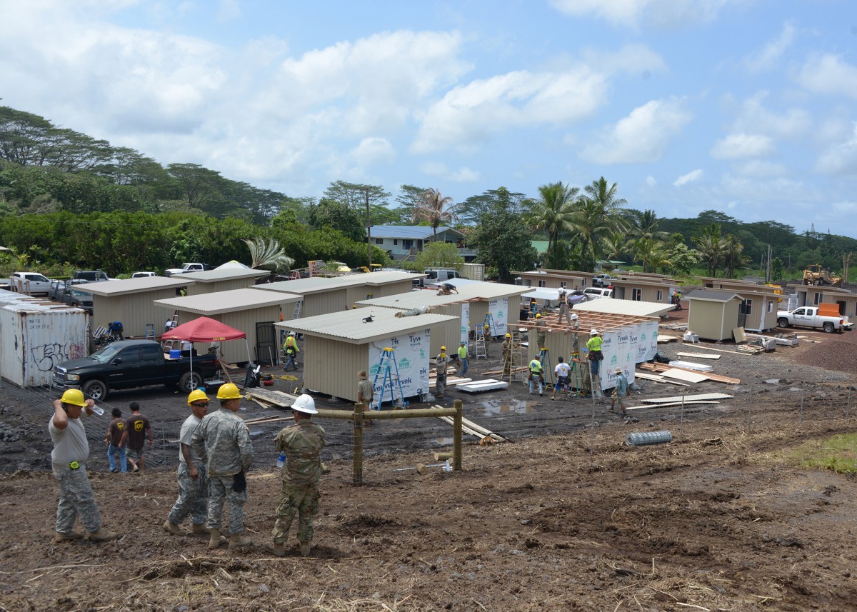 Hawaii National Guard engineers build shelters for volcano evacuees ...