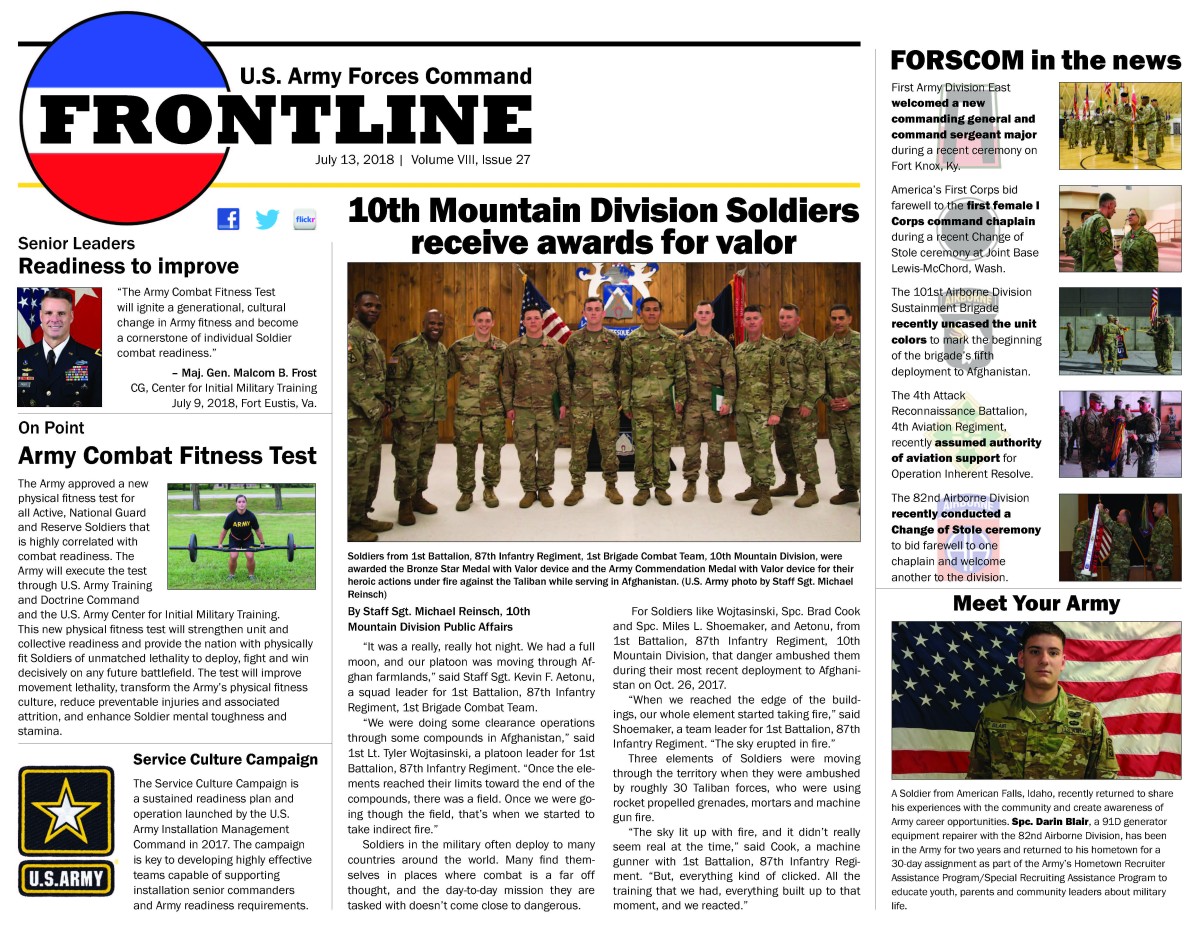 FORSCOM Frontline - July 13, 2018 | Article | The United States Army