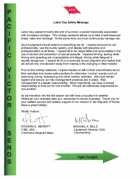 Labor Day Safety Message | Article | The United States Army