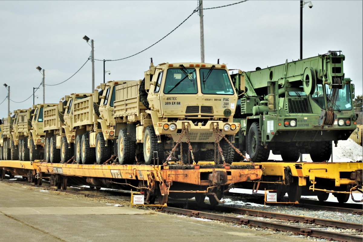 Engineer unit loads railcars for 2019 Operation Resolute Castle ...