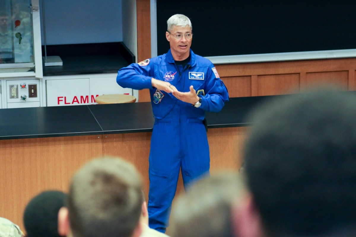 Astronaut speaks to cadets on his International Space Station ...