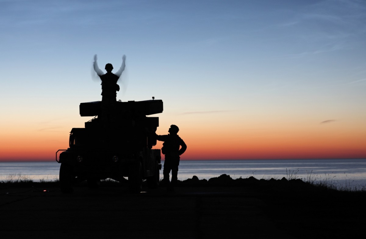 US troops demonstrate night air defense artillery capabilities during ...