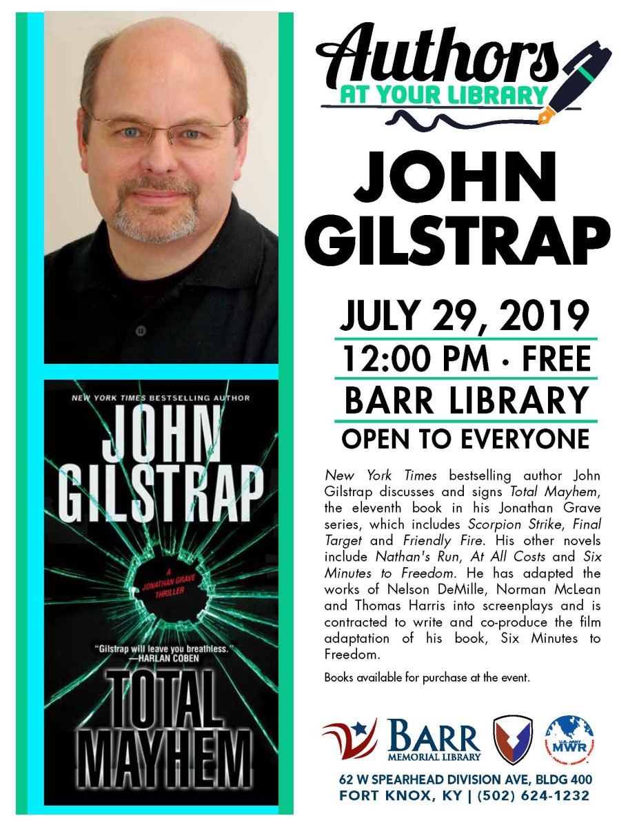 Bestselling author John Gilstrap to sign copies of newest book at Barr ...