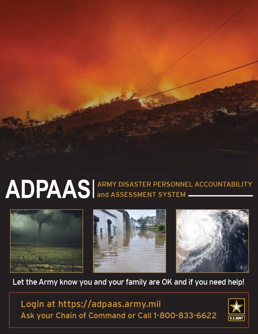 Army Disaster Personnel Accountability and Assessment System (ADPAAS ... Army Disaster Personnel Accountability and Assessment System (ADPAAS ...