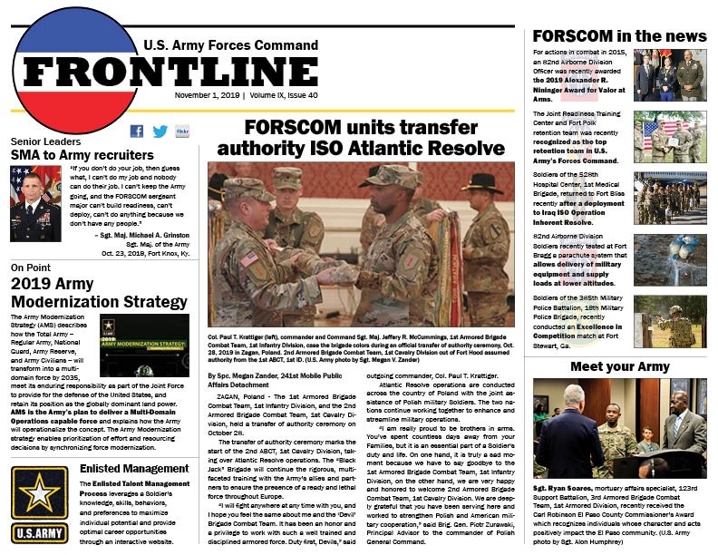 FORSCOM FRONTLINE Newsletter | Article | The United States Army