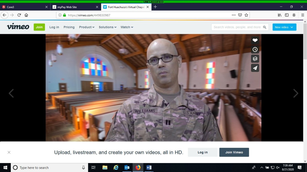 A virtual chapel service with Chaplain (Capt.) Jameson Williams ...