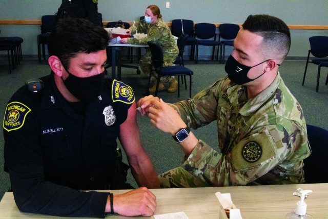 Michigan National Guard vaccinates state police | Article | The United ...