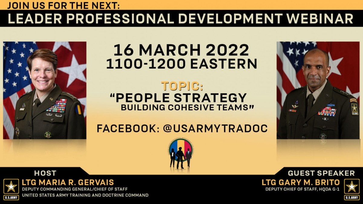 TRADOC LPD to Discuss Building Cohesive Teams through the Army People ...