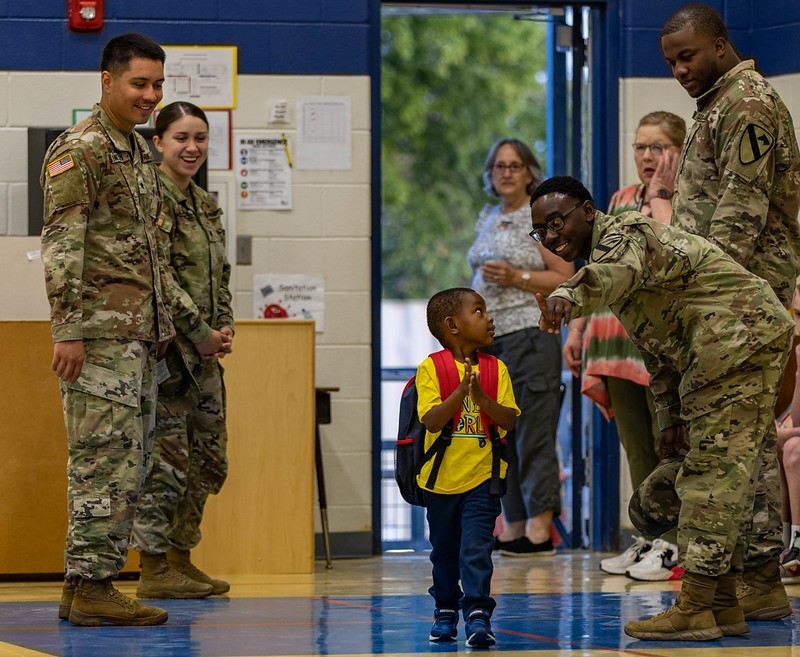Troopers Welcome Children To Their First Day Of School | Article | The ...