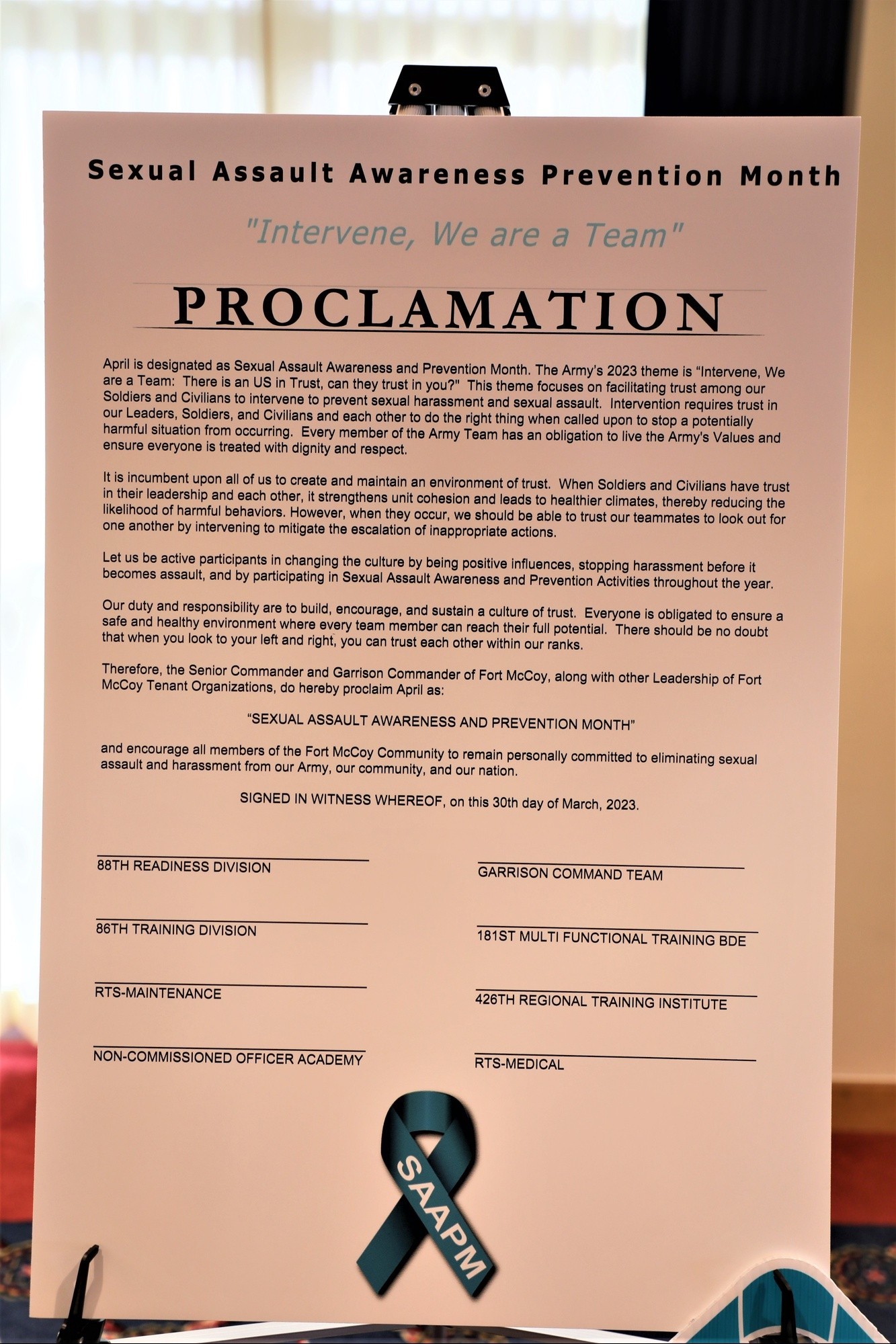 Fort McCoy observes four April monthly observances with proclamation ...