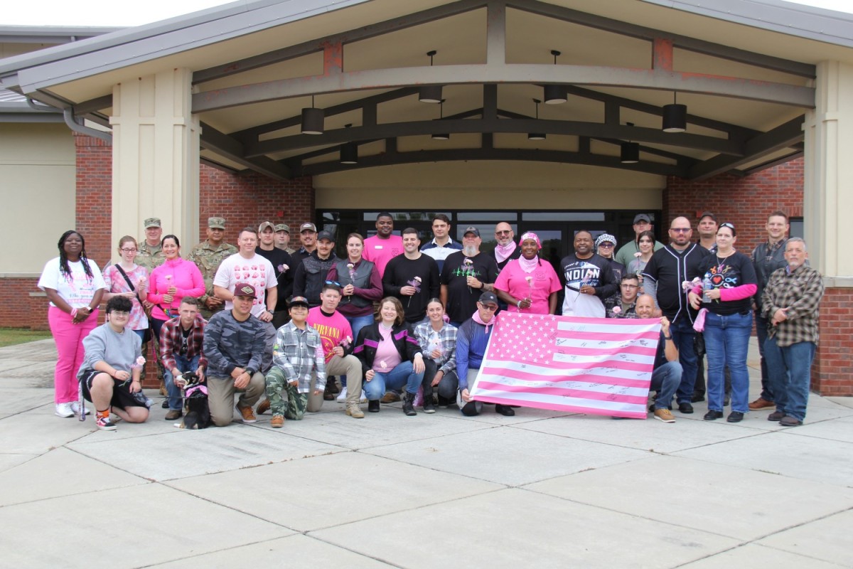 Motorcycle riders wearing pink roar across Fort Novosel | Article | The ...