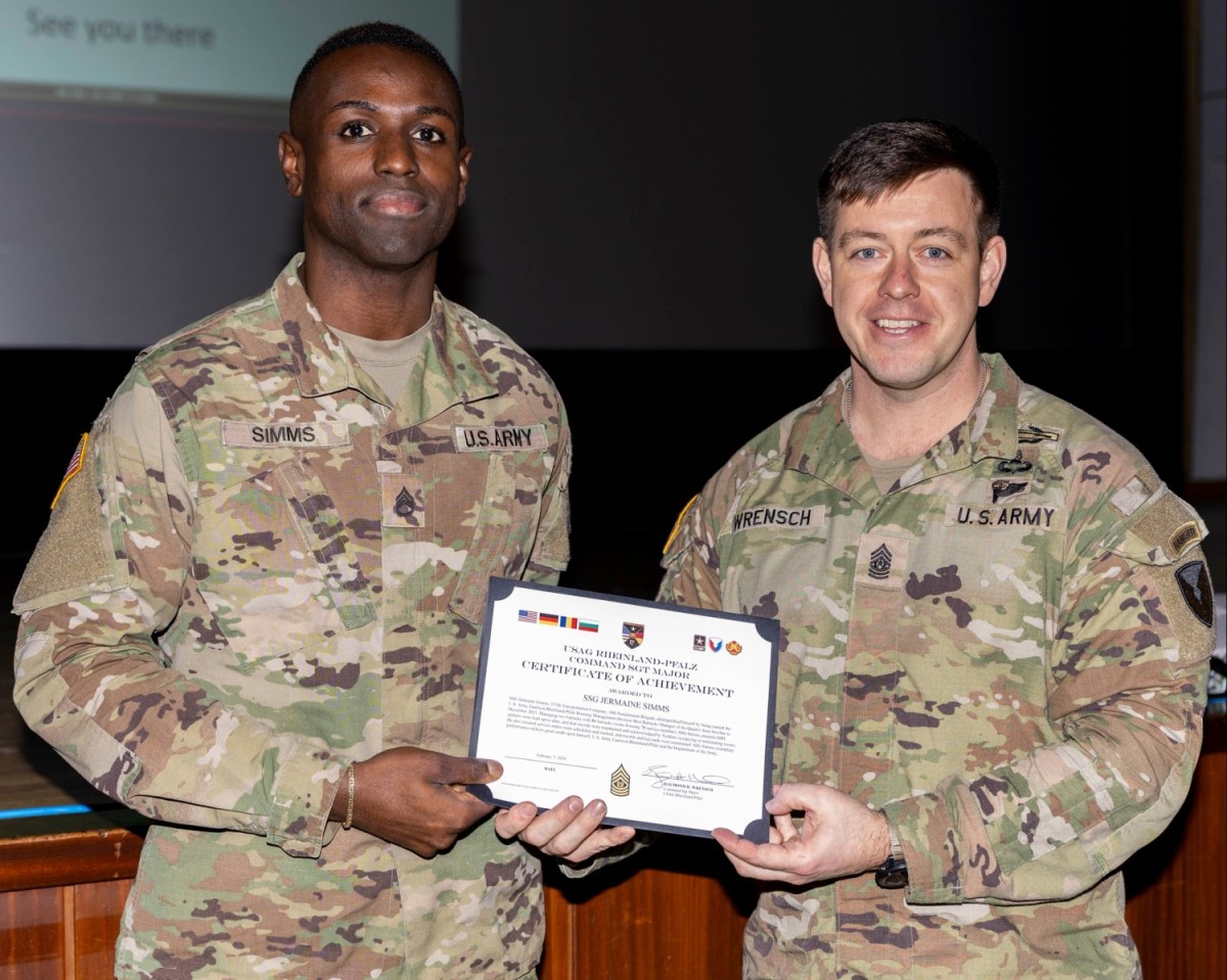 CSM Wrensch honors Best Barracks Manager of the Quarter | Article | The ...