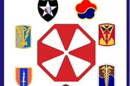 8th Army Logo Army KATUSA 8th Army W Korea Map Green" Art Board