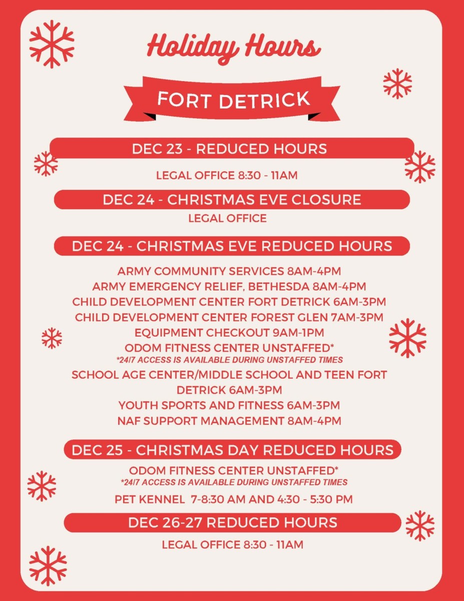 Special Holiday Hours Announced for Garrison, Partner Services ...