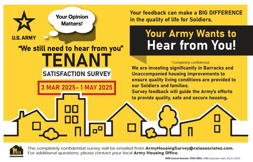 Annual military housing Tenant Satisfaction Survey set to run March 3 ...