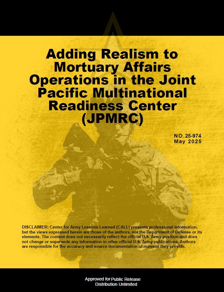 Adding Realism to Mortuary Affairs Operations in the Joint Pacific ...