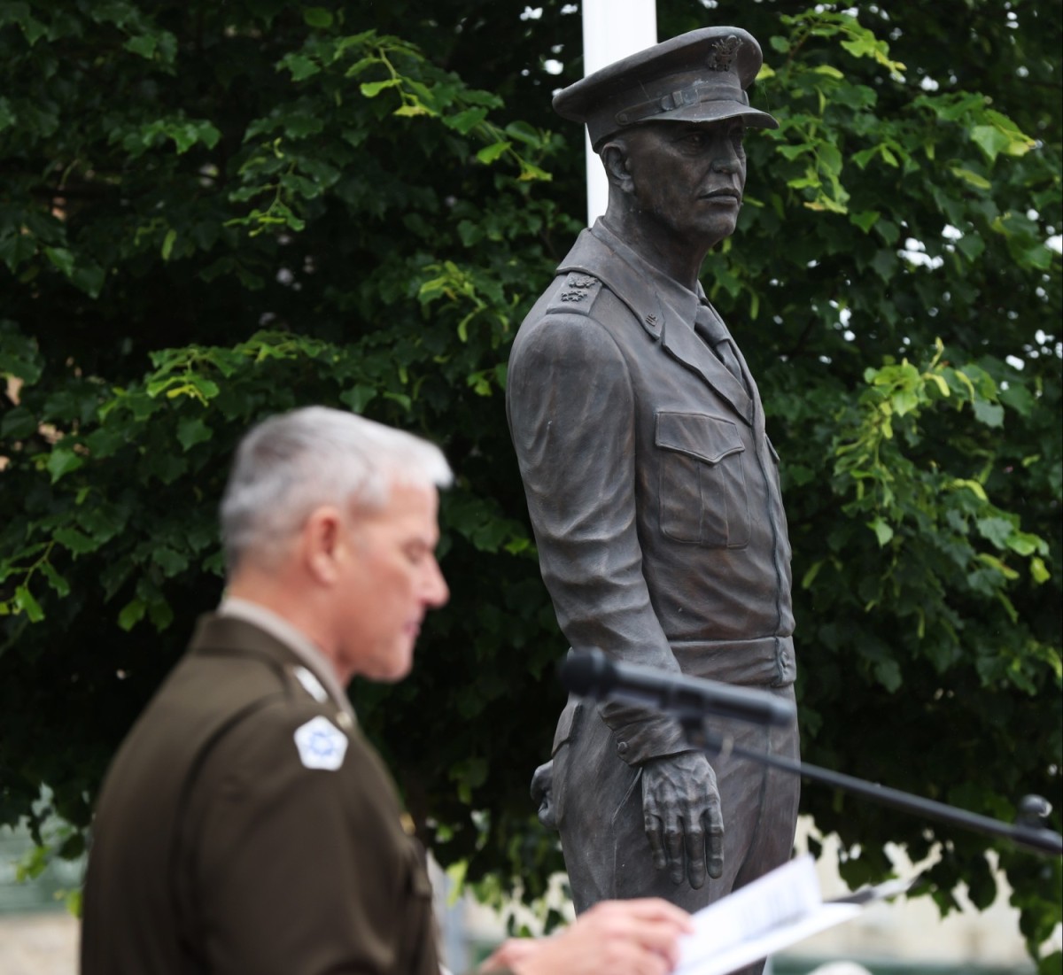 Lt. Gen. Charles Costanza, delivers remarks at ceremony honoring Gen ...