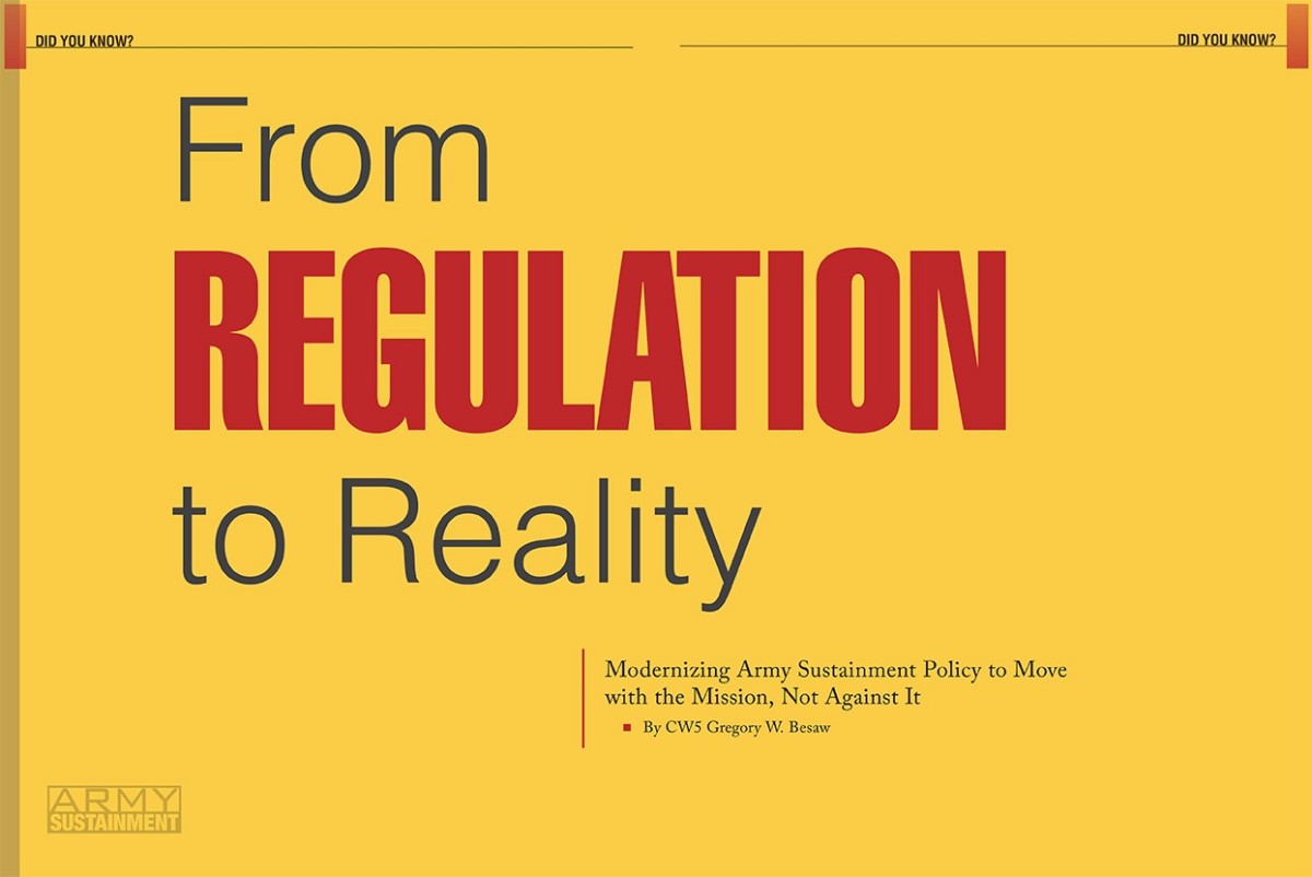 From Regulation to Reality: Modernizing Army Sustainment Policy to Move ...