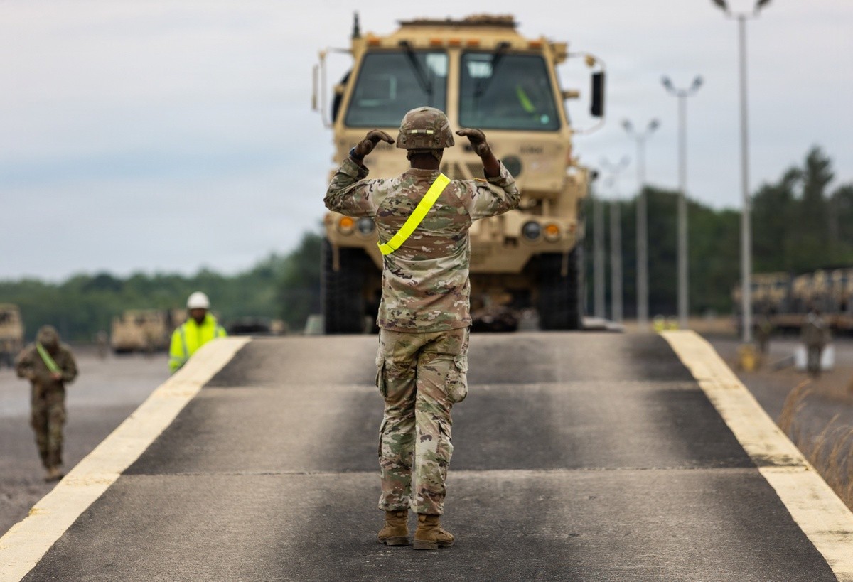 1st Armored Division vehicles, equipment rolling in to support Cadet ...