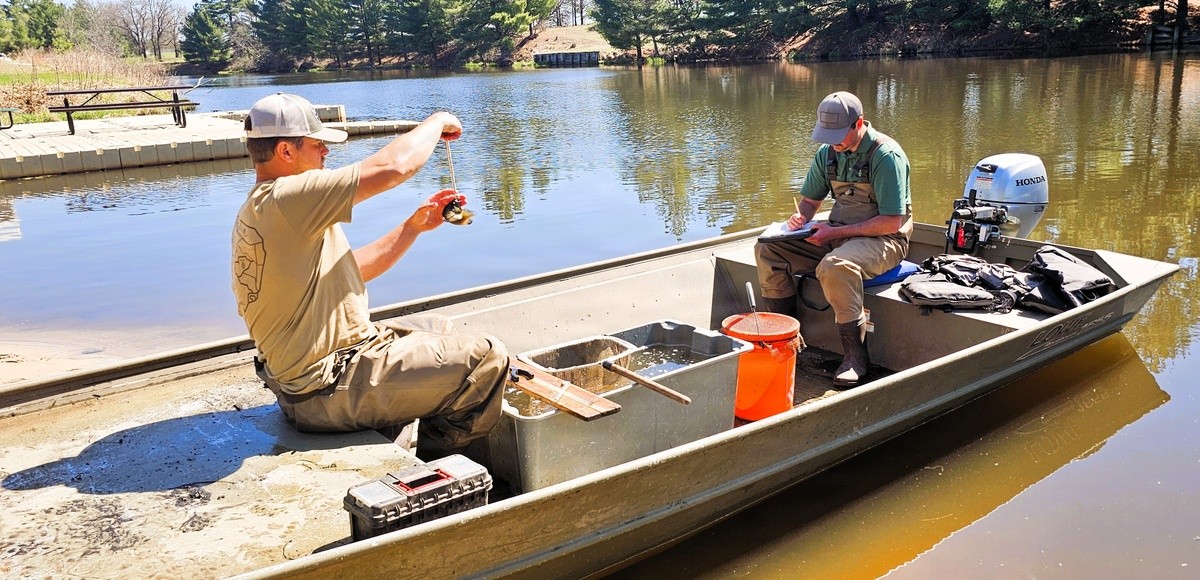 Fort McCoy natural resources fisheries team conducts spring lake ...